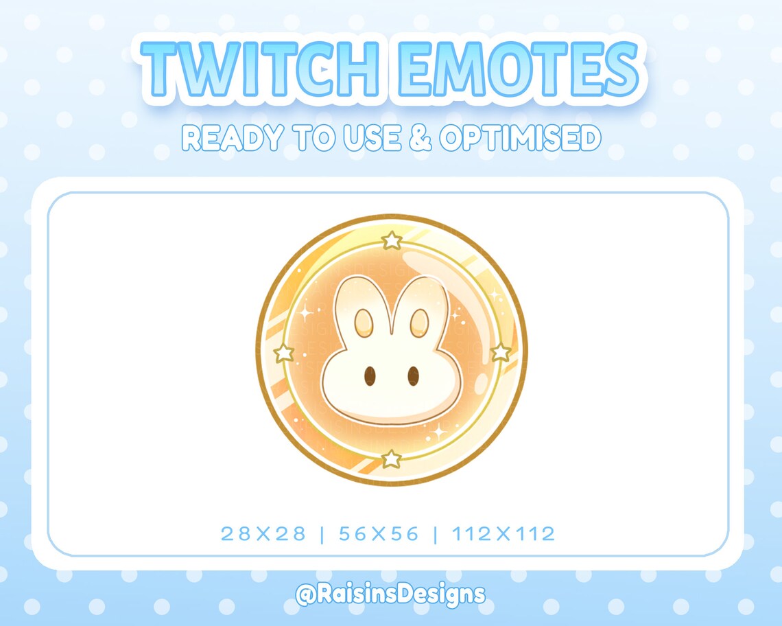 Gold Bunny Coin Emote / P2U Channel Point / Emotes for Twitch Youtube ...