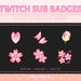 Pink Sakura Flower Sub Badges for Twitch & Youtube Stream / Bit Badges ...