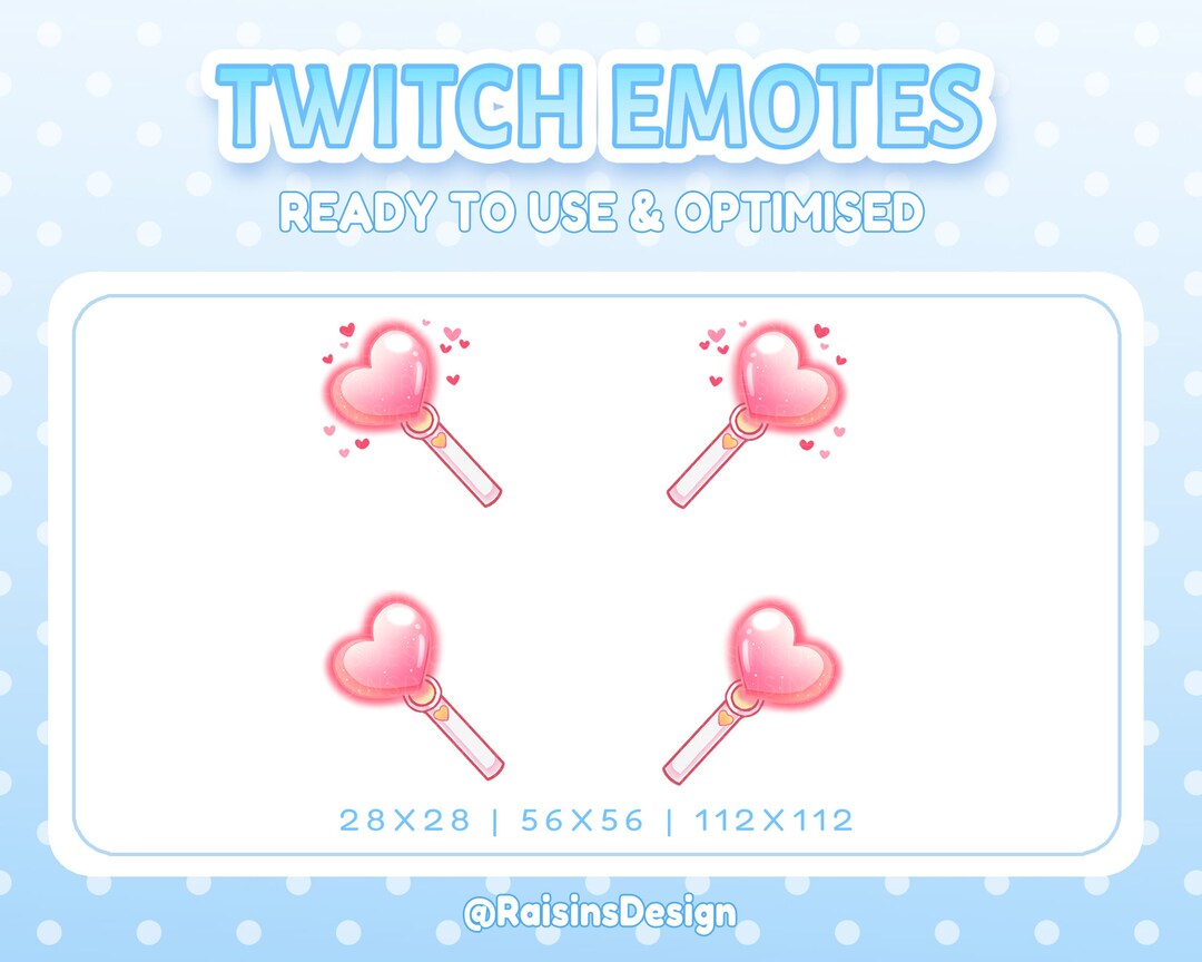 4pcs Heart Love Glow Stick Emotes / P2U Channel Point / Emotes for ...