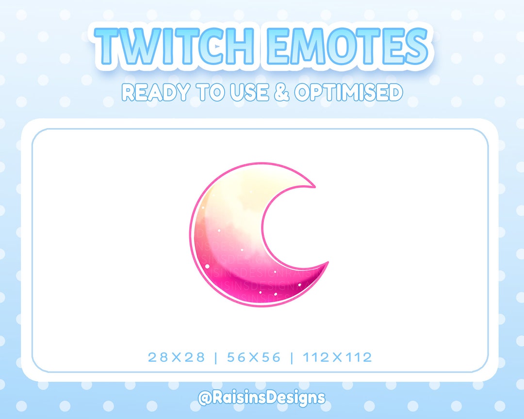 Pink Moon Emote / P2U Channel Point / Emotes for Twitch Youtube ...