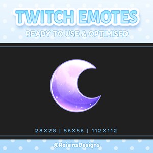 Purple Moon Emote / P2U Channel Point / Emotes for Twitch Youtube ...