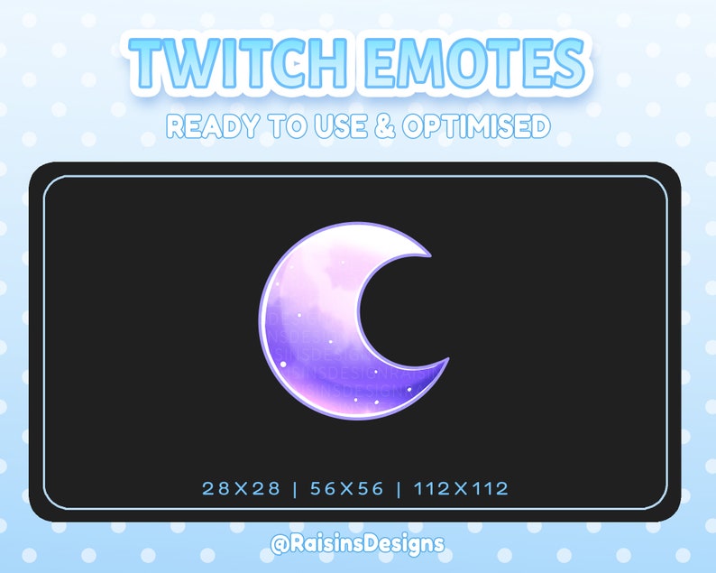 Purple Moon Emote / P2U Channel Point / Emotes for Twitch Youtube ...