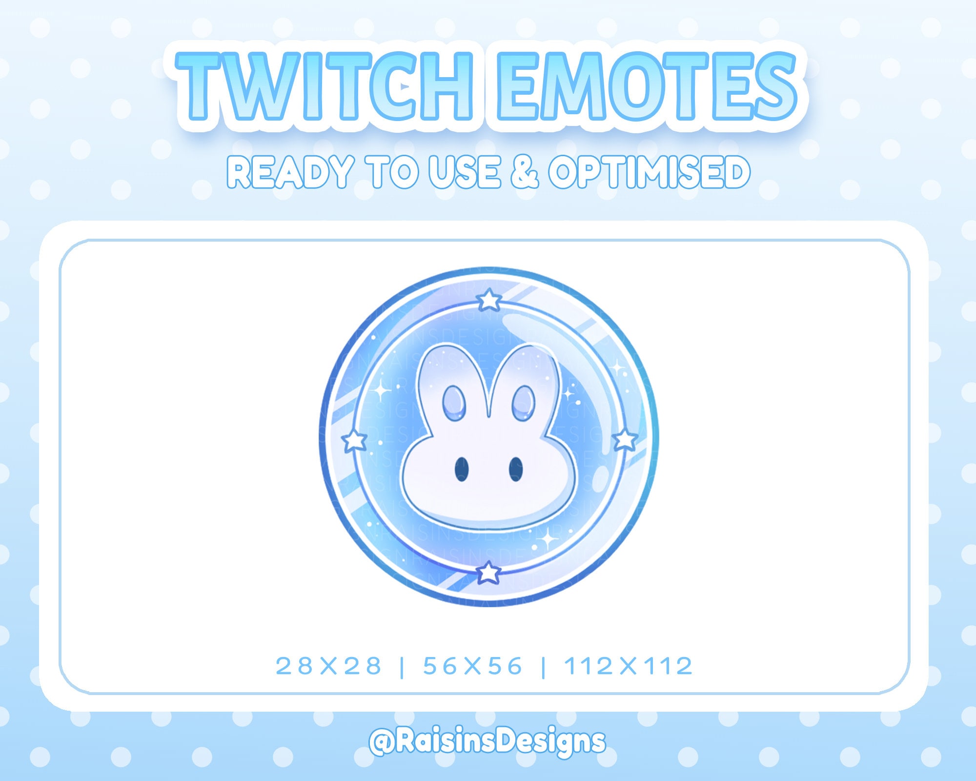 Blue Bunny Coin Emote / P2U Channel Point / Emotes for Twitch Youtube ...