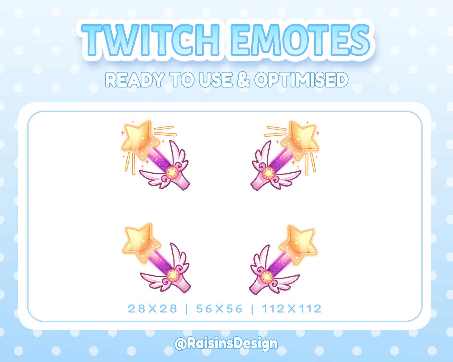 4pcs Star Magic Glow Stick Emotes / P2U Channel Point / Emotes for ...