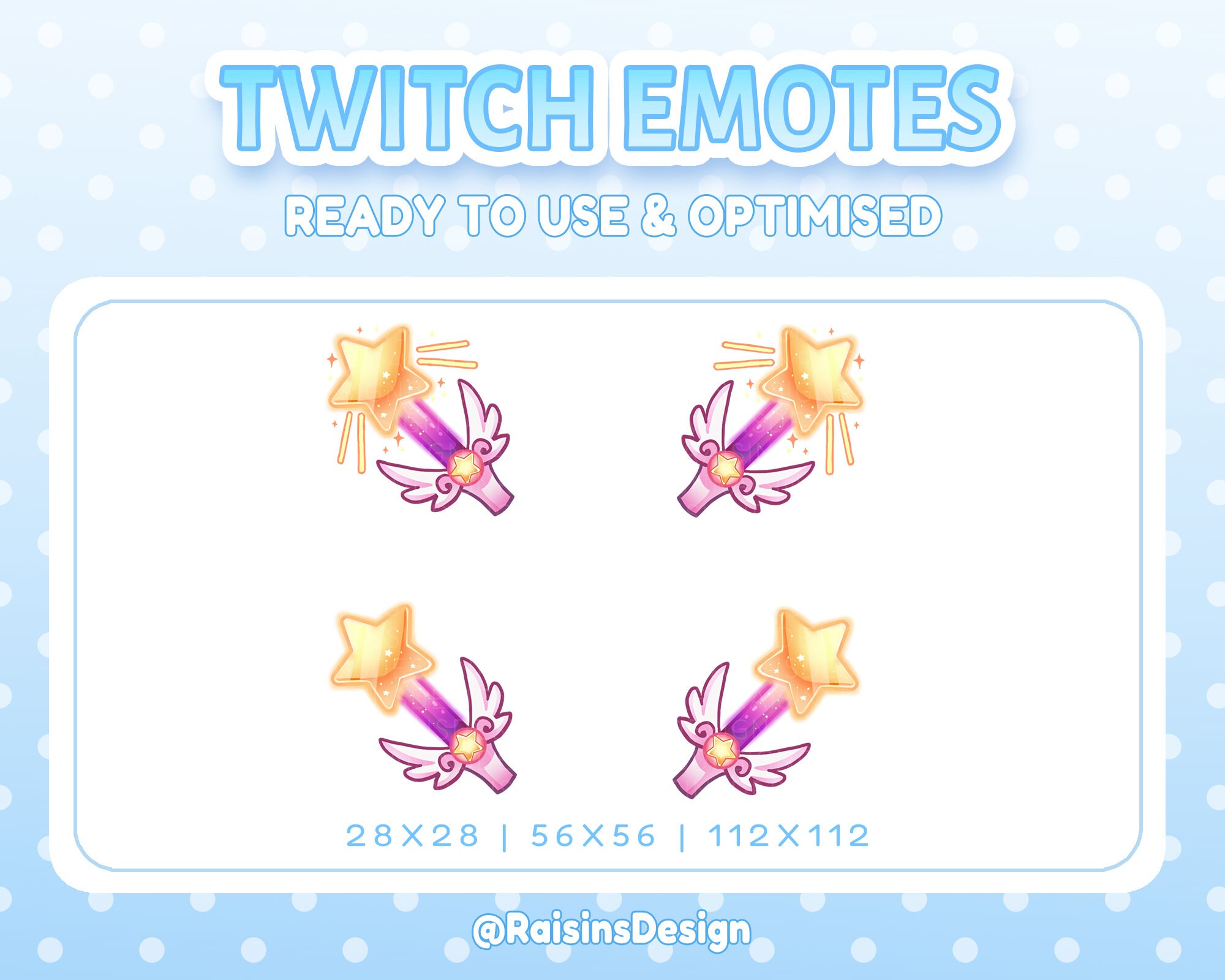 4pcs Star Magic Glow Stick Emotes / P2U Channel Point / Emotes for ...