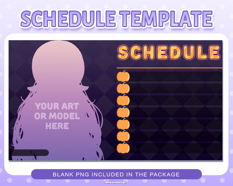Stream Schedule Template for Twitch & Youtube Streaming / Pumpkin ...