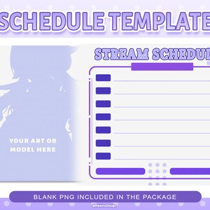 Stream Schedule Template for Twitch & Youtube Streaming / Pastel Purple ...