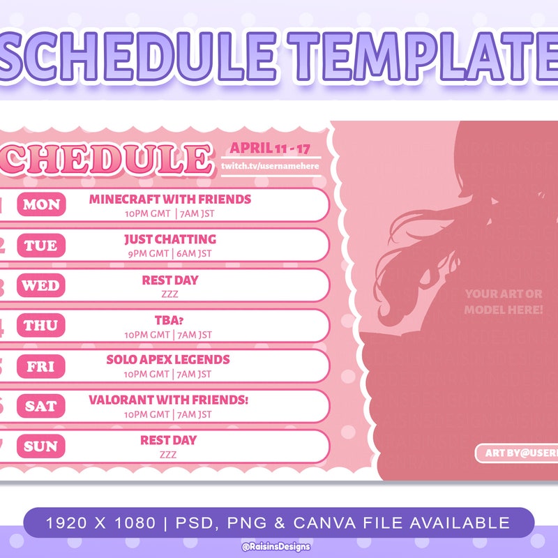 Stream Schedule - Etsy