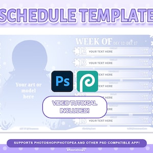 Stream Schedule Template for Twitch & Youtube Streaming / Winter Snow ...