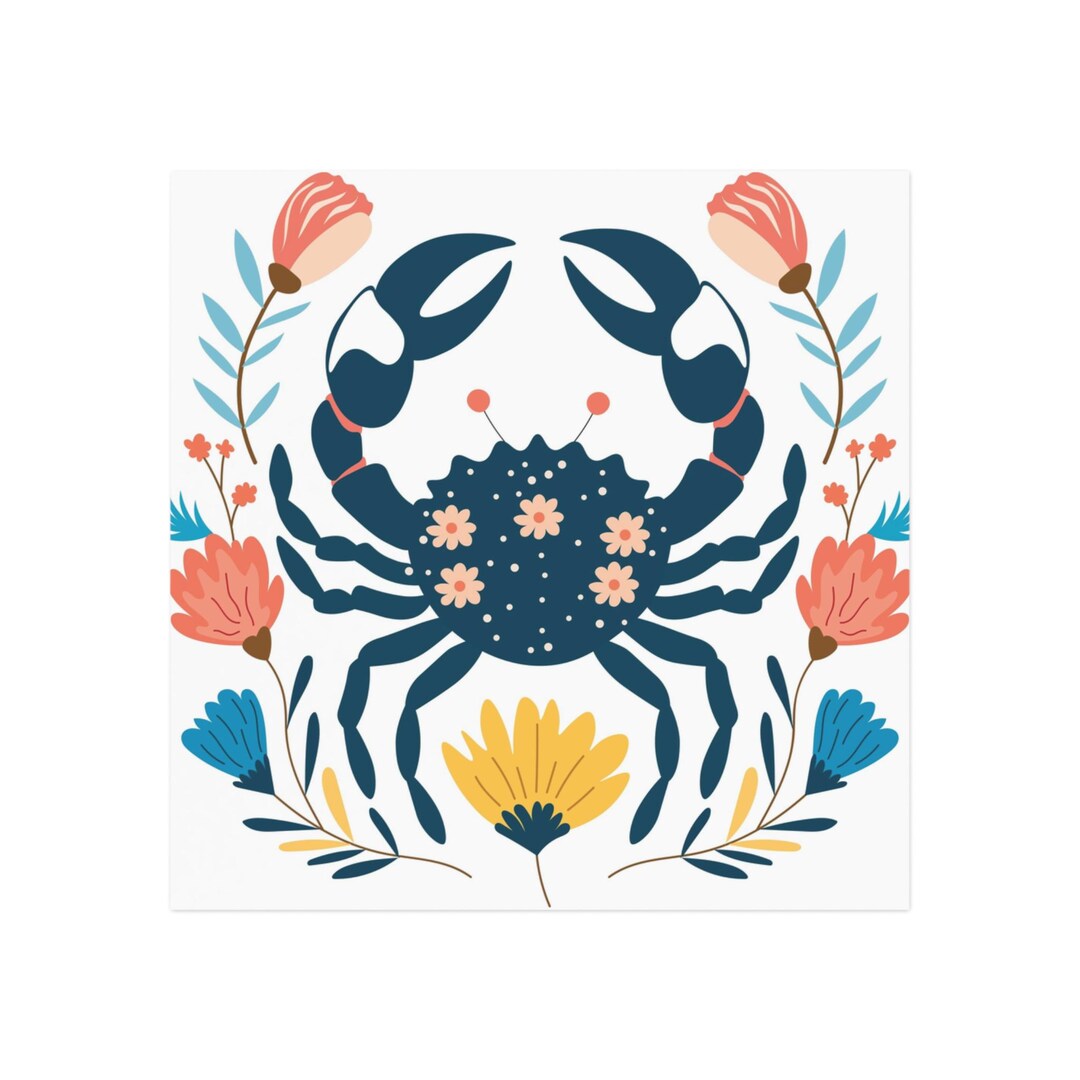 Cancer / Sea Crab Square Magnet - Etsy
