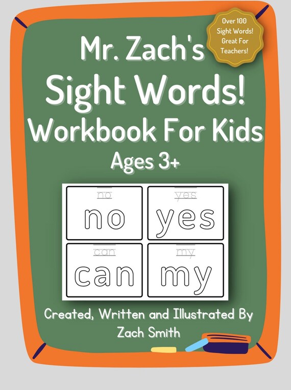 Sight Word Worksheet Flashcards Workbook Packet for Kids Ages - Etsy