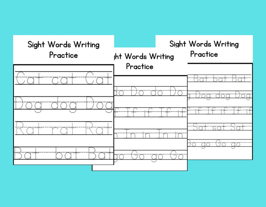 Sight Word Writing Practice Worksheets for Elementary Printable ...
