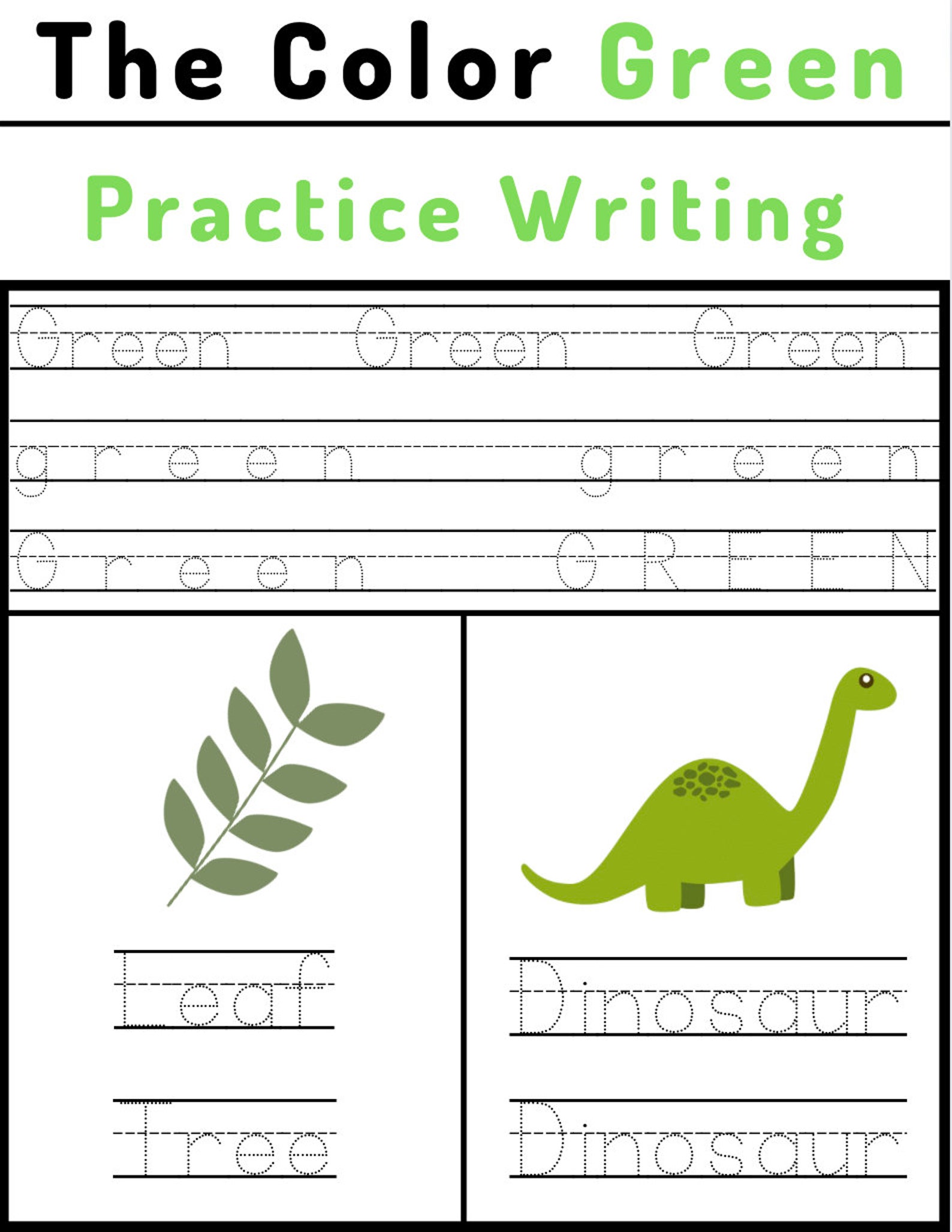 Learning the Color Green Kindergarten Elementary Homeschool Kids ...