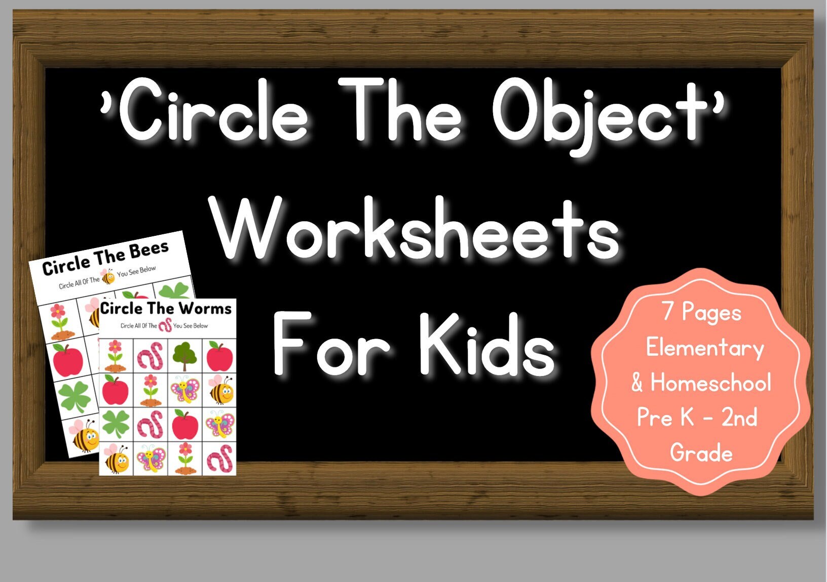 Worksheets for Students Kindergarten to First Grade Circle the Objects ...