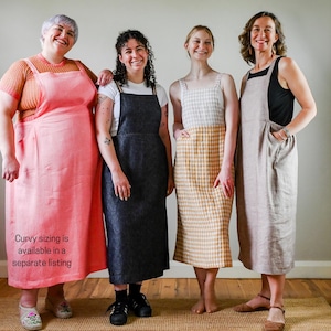 PLUS Apron Dress PDF Sewing Pattern XL-6XL Pull on Semi-fitted, Elastic ...