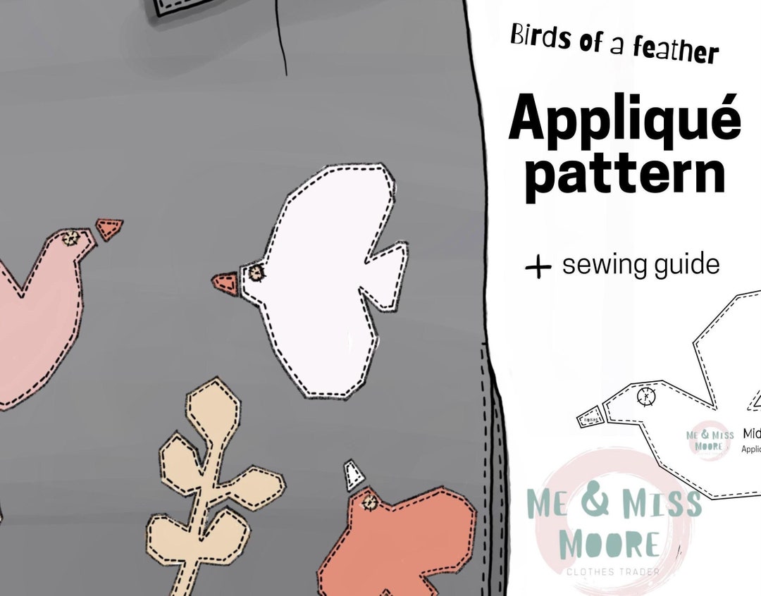 Birds of a Feather Template Applique PDF Pattern - 4 Cute Silhouettes ...