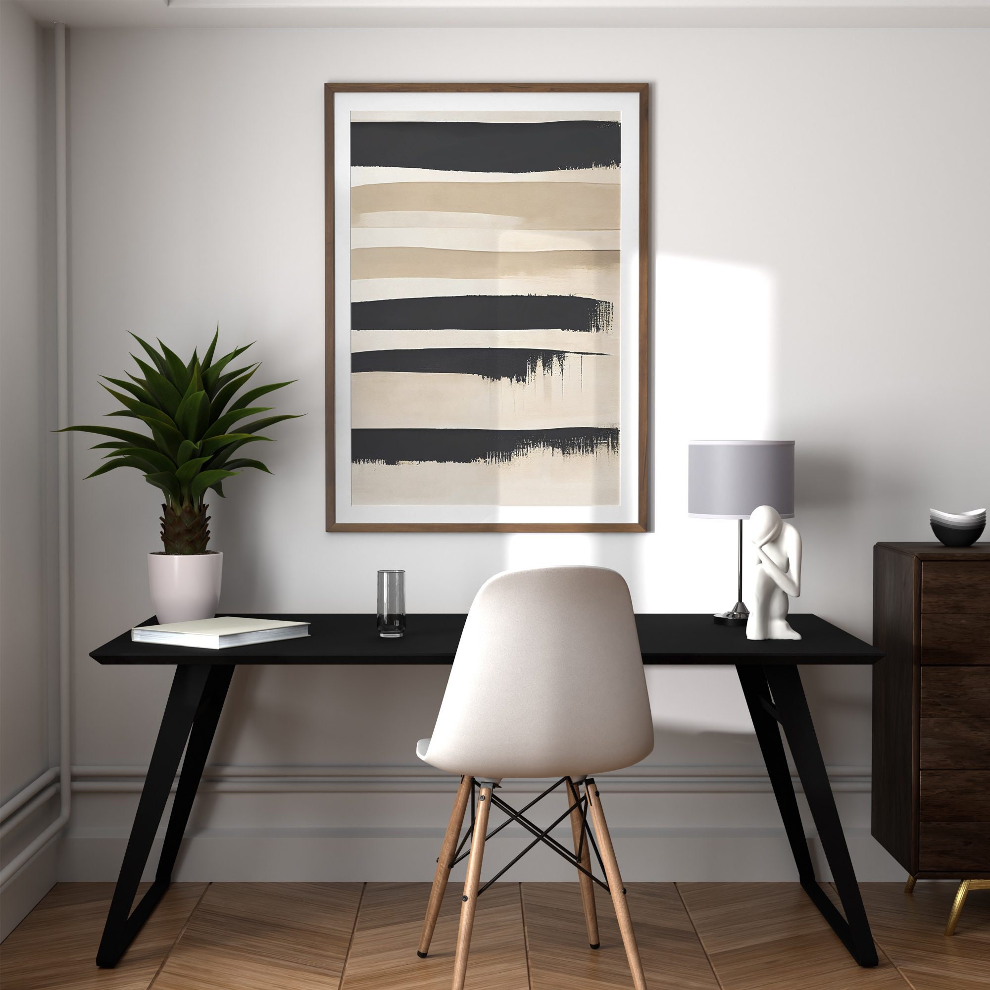 Modern Neutral Abstract Art Japandi Wall Decor Printable - Etsy