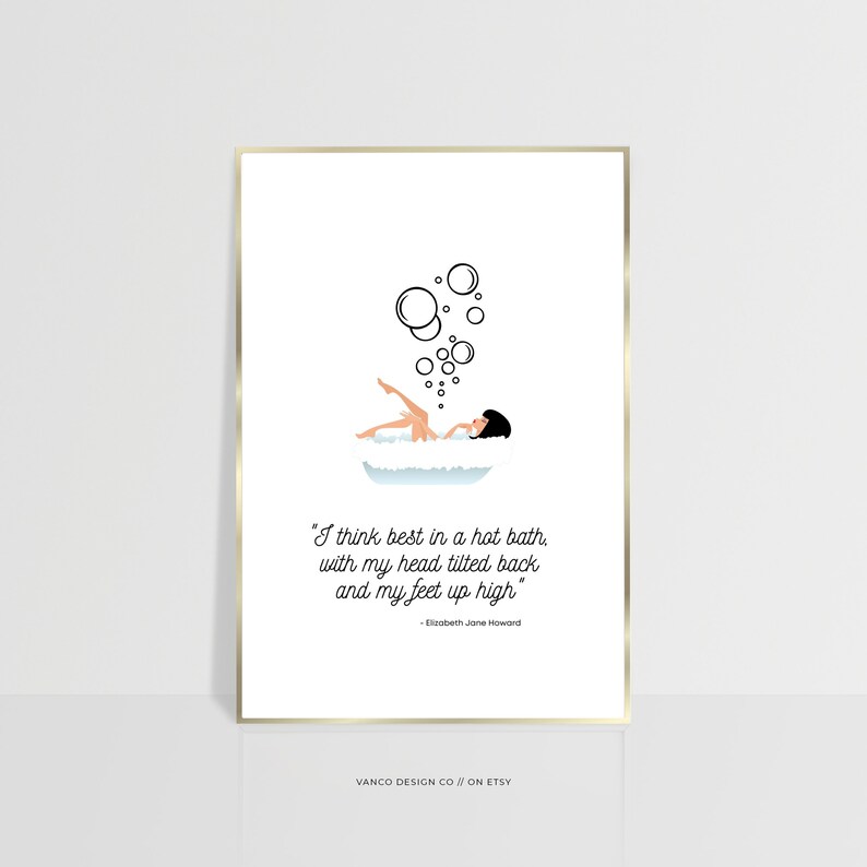 Retro Bubble Bath Print, Mid Century Modern Bathroom Art (digital ...