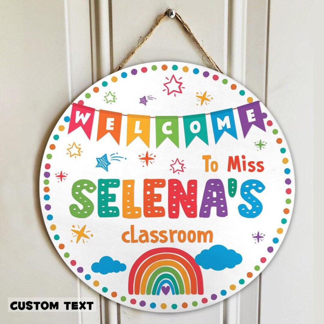 Personalized Classroom Door Sign Teacher Wall Hanging Custom - Etsy