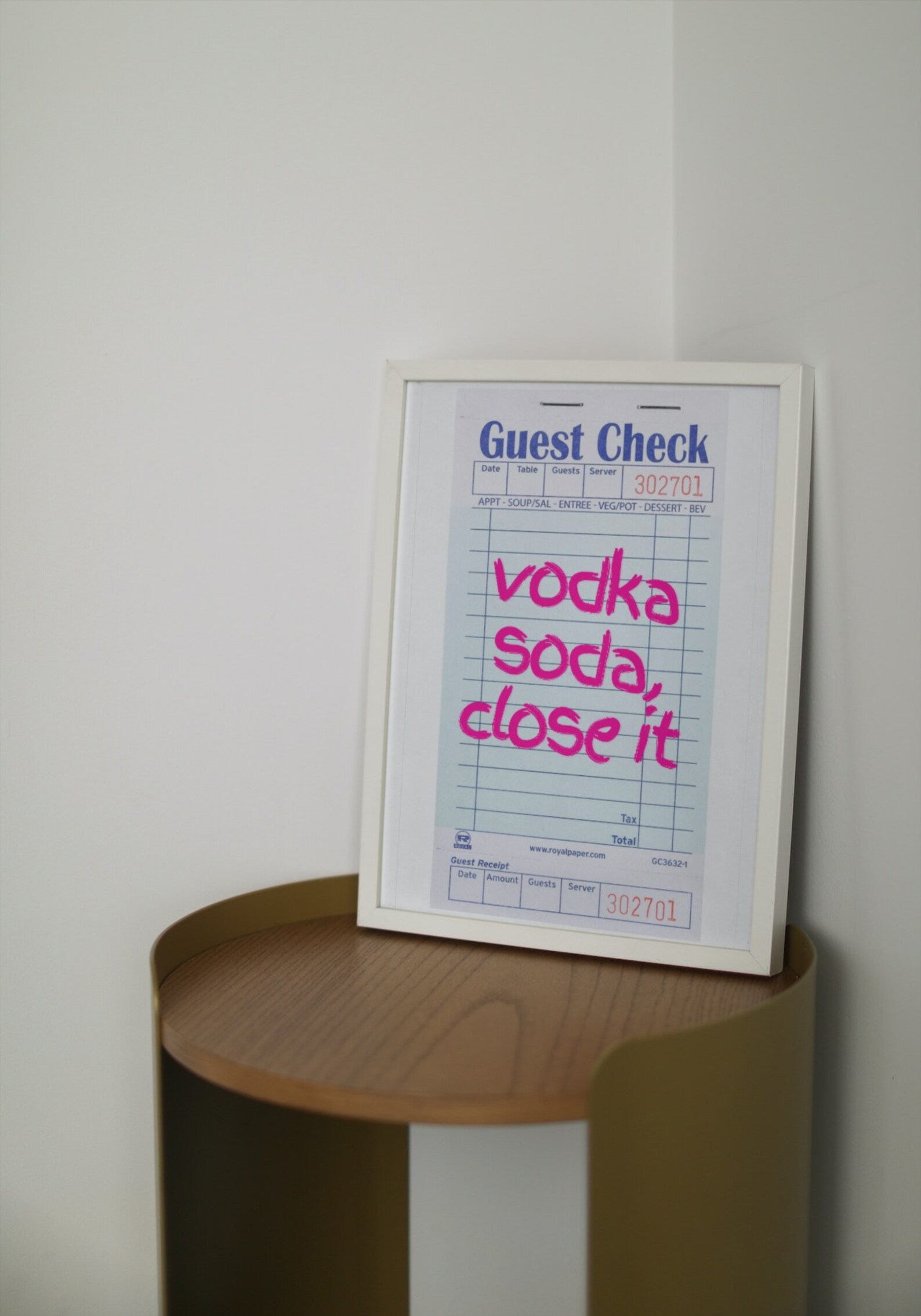 Vodka Soda, Close It - Guest Check Preppy Digital Download - Etsy