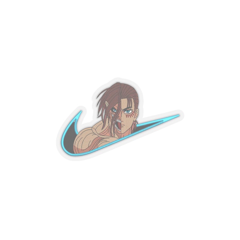 Eren Yeager X Nike Inspired Kiss Cut Sticker Anime Crossover Decal for ...