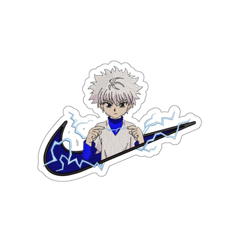 Killua X Nike Swoosh Kiss Cut Sticker - Inspired Decal" - Etsy