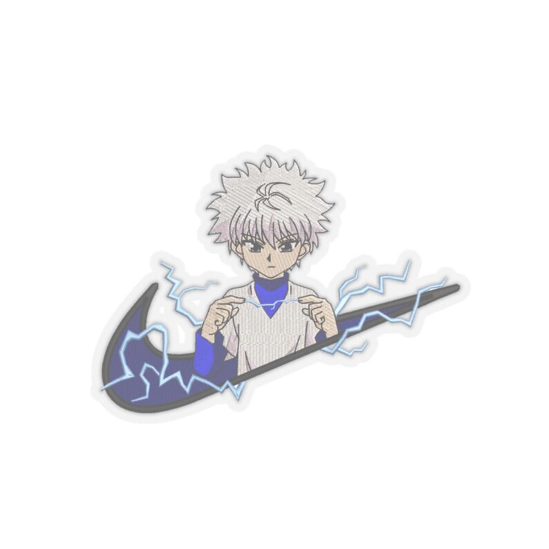 Killua X Nike Swoosh Kiss Cut Sticker - Inspired Decal" - Etsy