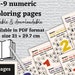 9 Printable Numbers Coloring Pages, Coloring Page, Preschool Activities ...