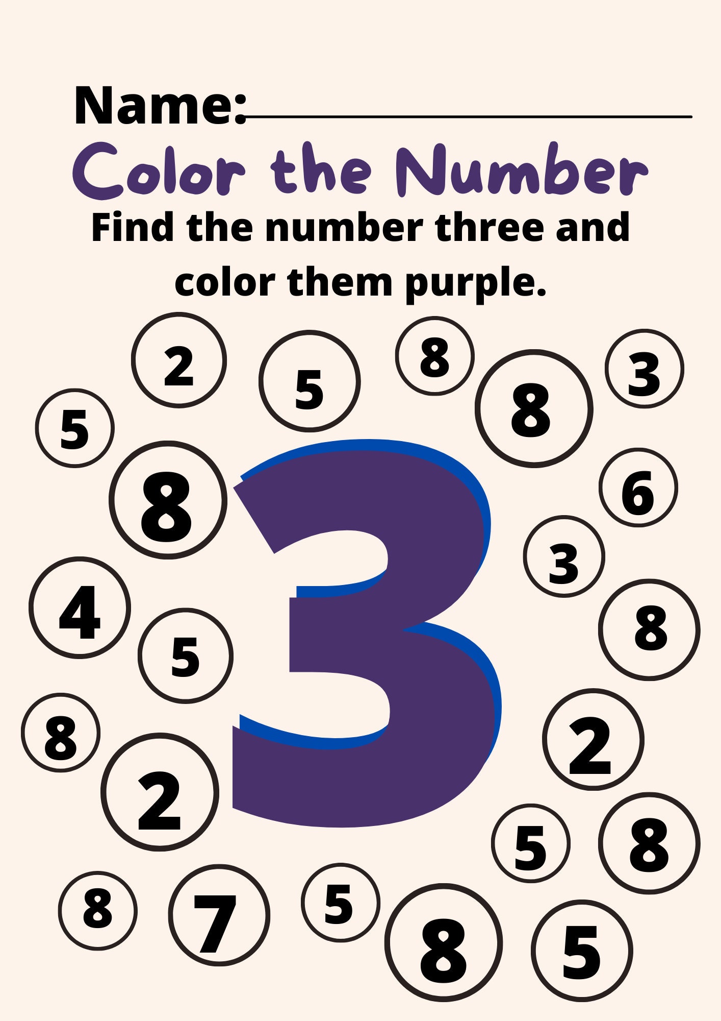 9 Printable Numbers Coloring Pages, Coloring Page, Preschool Activities ...