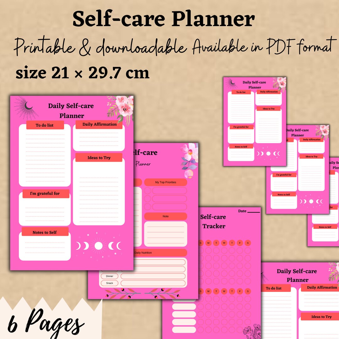 Self Care Planner, Printable Planner, Self Care Planner Printable, Self ...