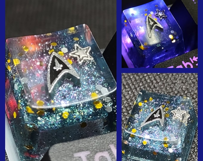 Star Trek Blue Glitter Star Keyboard Cap ESC Key Startrek Insignia ...