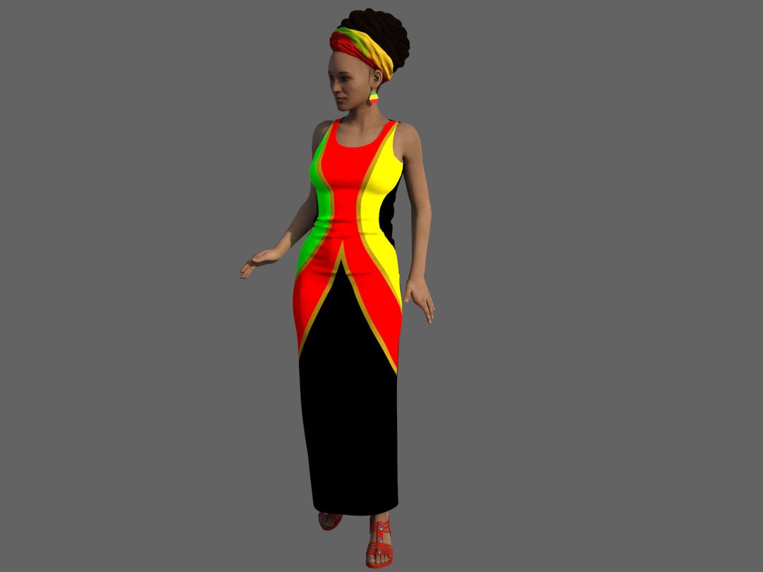 Imperial Empress Maxi Dress - Rasta Long Dress - Etsy