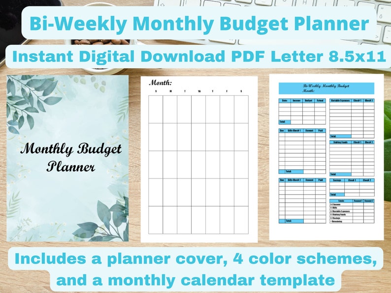 Bi-weekly Monthly Budget Planner | Etsy