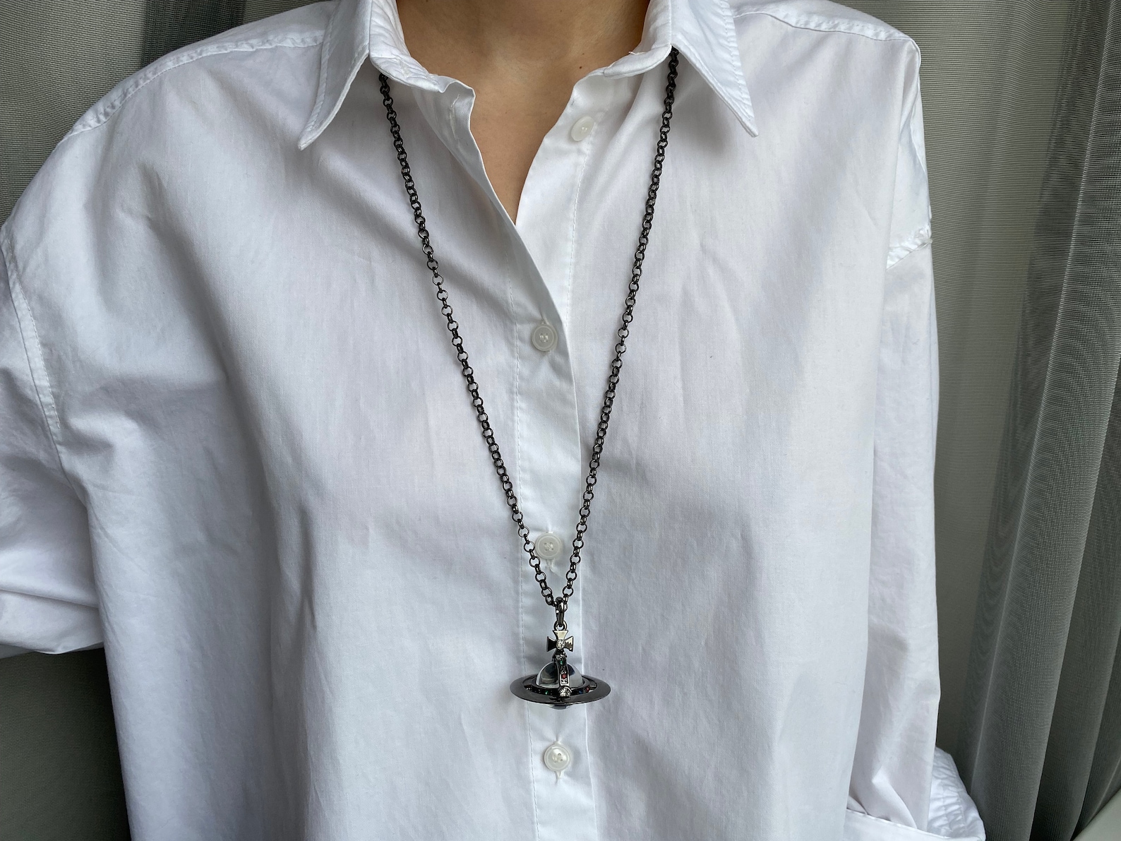 Vivienne Westwood Style Necklace Nana Orb Lighter Silver Etsy Australia