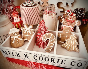 Faux Santa Milk With 2 Faux Gingerbread Men Cookies - Etsy