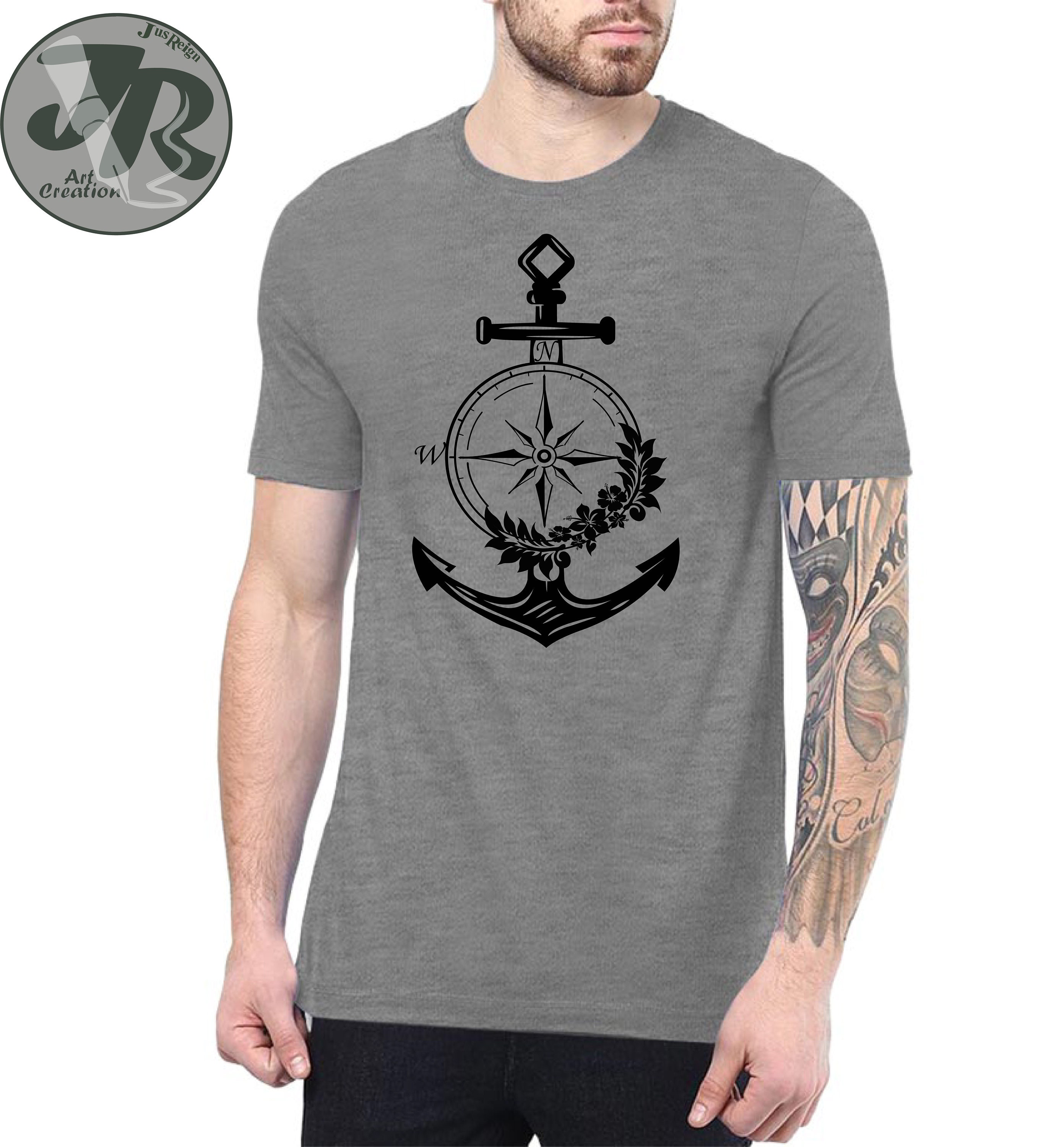 Anchor Compass Svg, Anchor Compass Flower Svg, Anchor Svg, Compass With ...