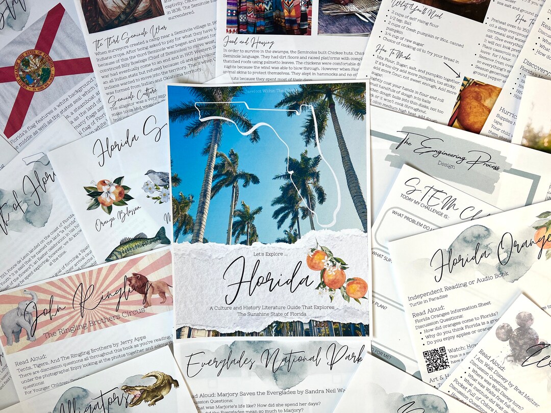 Florida Culture & History Literature Guide - Etsy