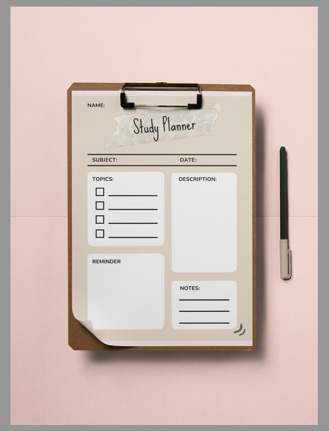 Digital Study Planner, Digital Download, Minimalistic Study Planner ...