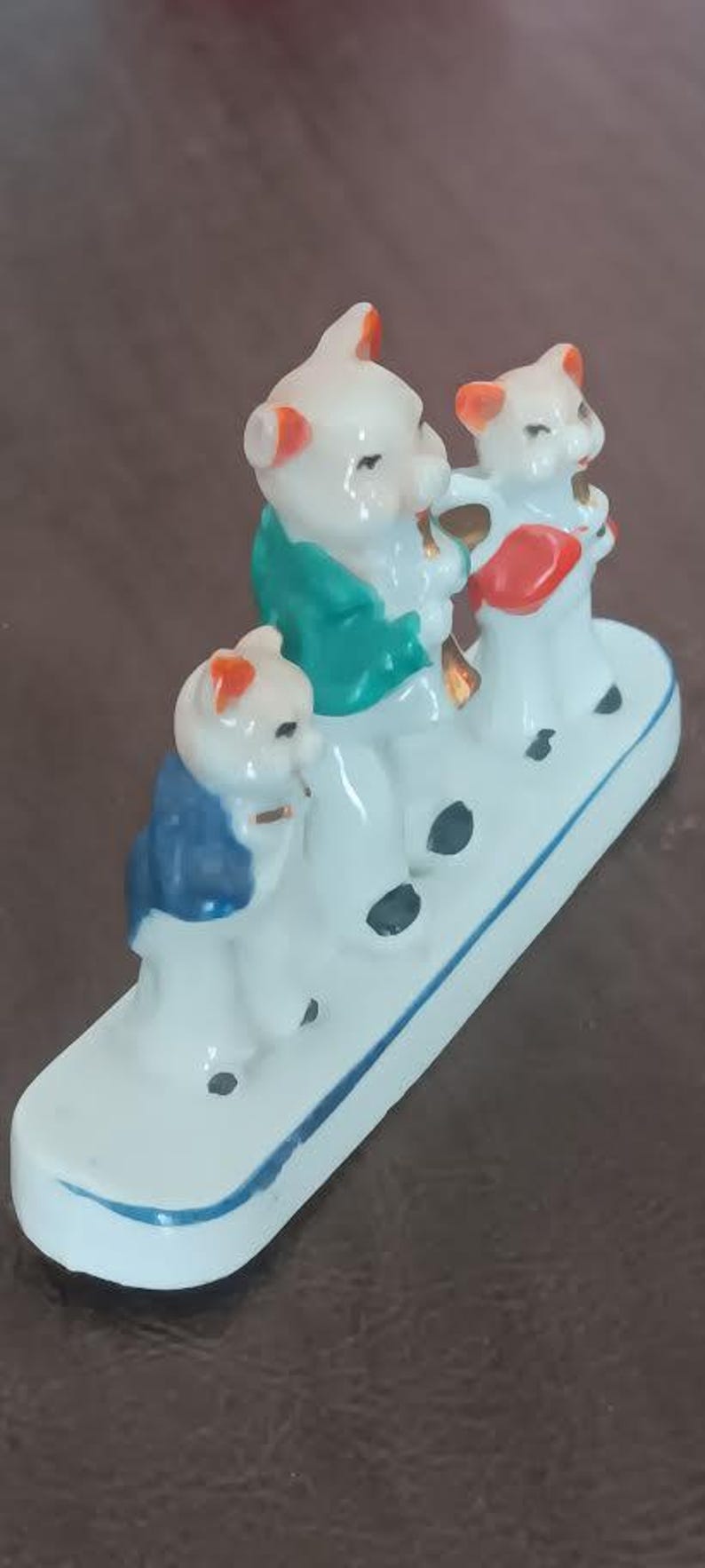 Three Little Pigs Hand Painted Ceramic Porcelain Music Band, 1940's - Etsy