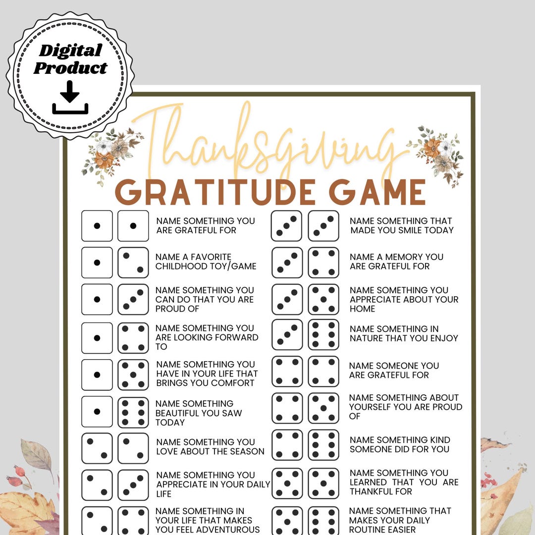 Thanksgiving Gratitude Dice Game, Thanksgiving Activities, Thanksgiving ...