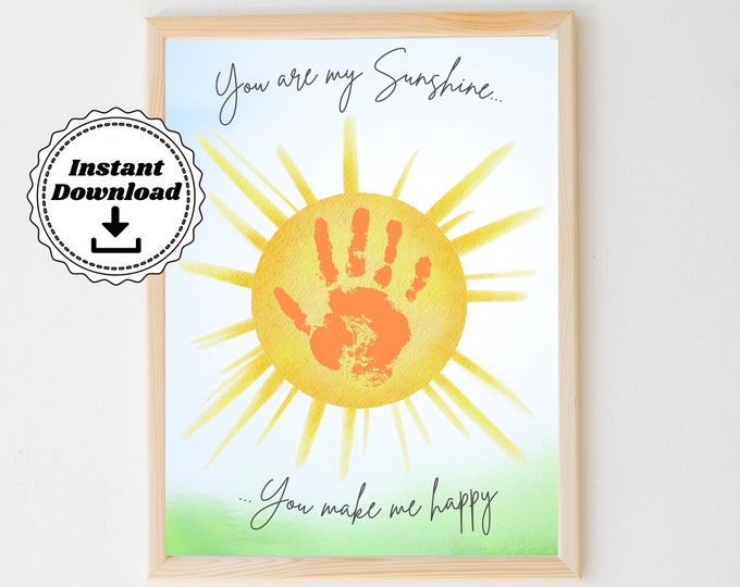 You Are My Sunshine Handprint Art Craft PDF, Sunshine Craft Template ...