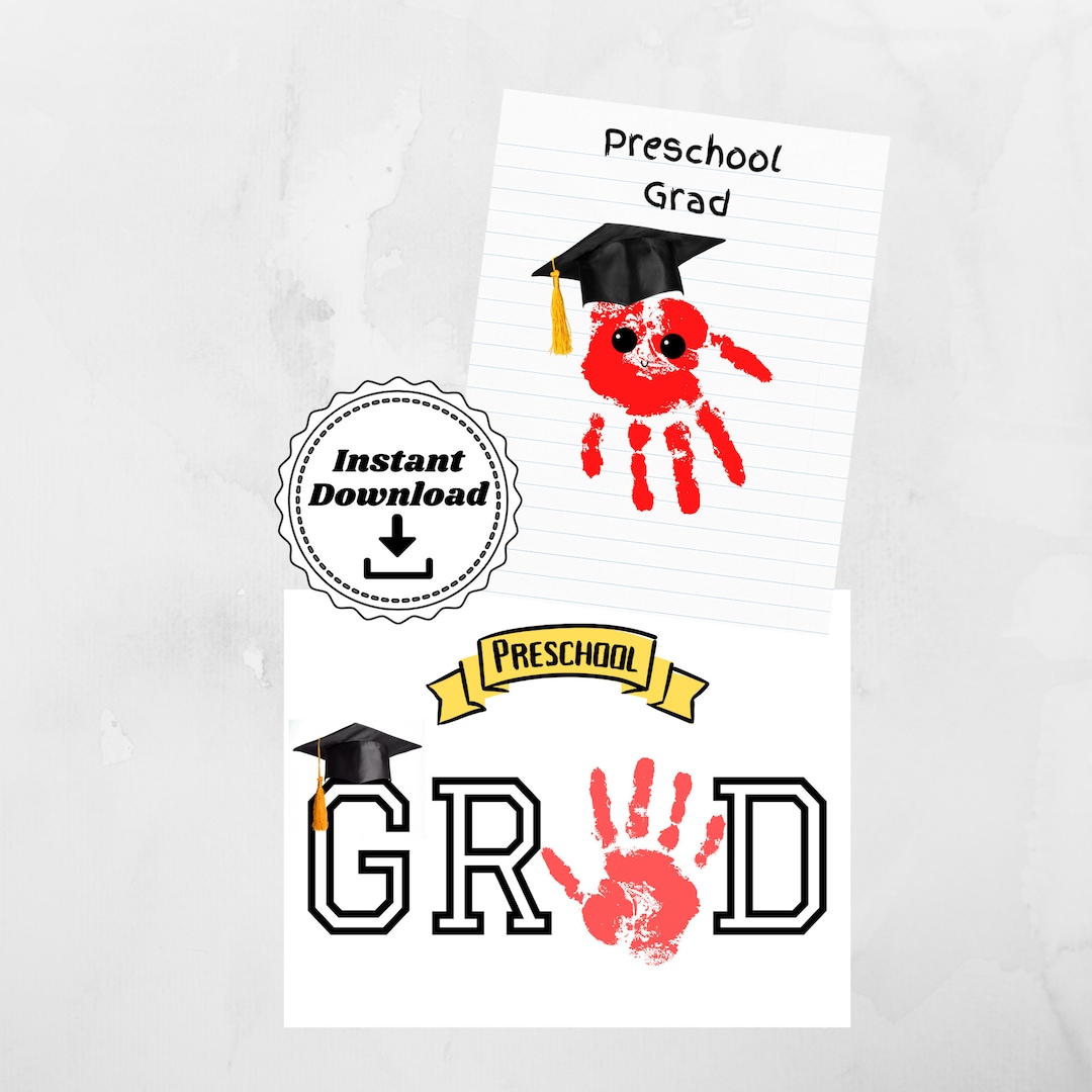 Preschool Graduation Handprint Bundle | Graduation Art | Handprint Art ...