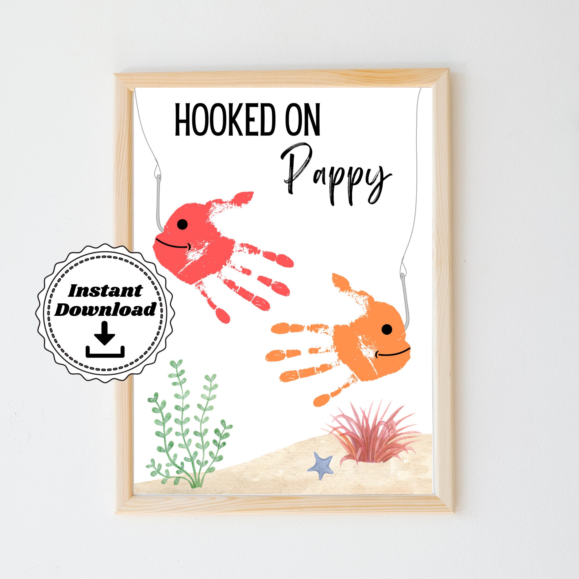 Hooked on Pappy Handprint | Father's Day Fishing Handprint Art ...