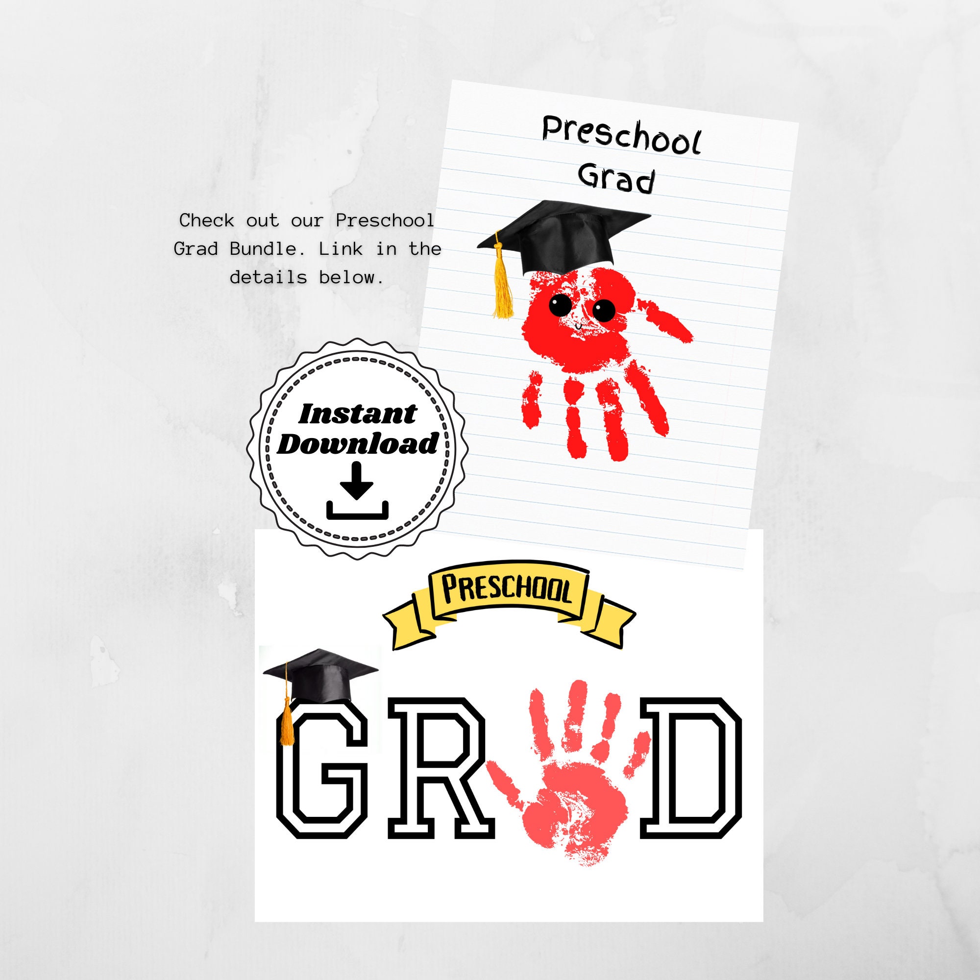 Preschool Graduation Handprint | Graduation Art | Handprint Art | End ...
