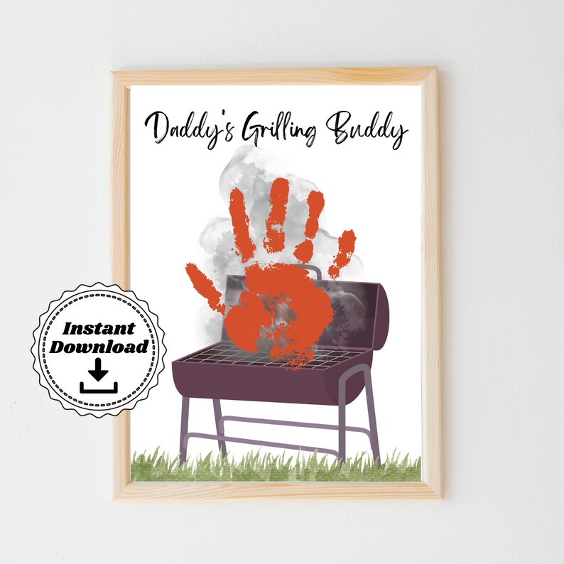 Daddy's Grilling Buddy Handprint | Father's Day Handprint Art | Grill ...