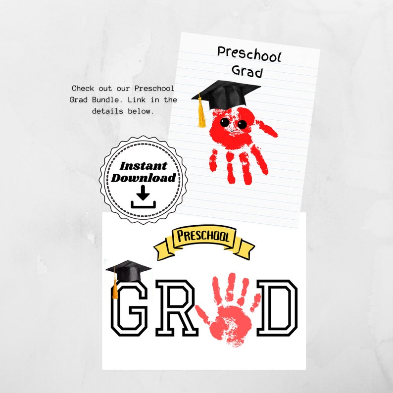 Preschool Grad Handprint | Graduation Printable Art | Handprint Art ...