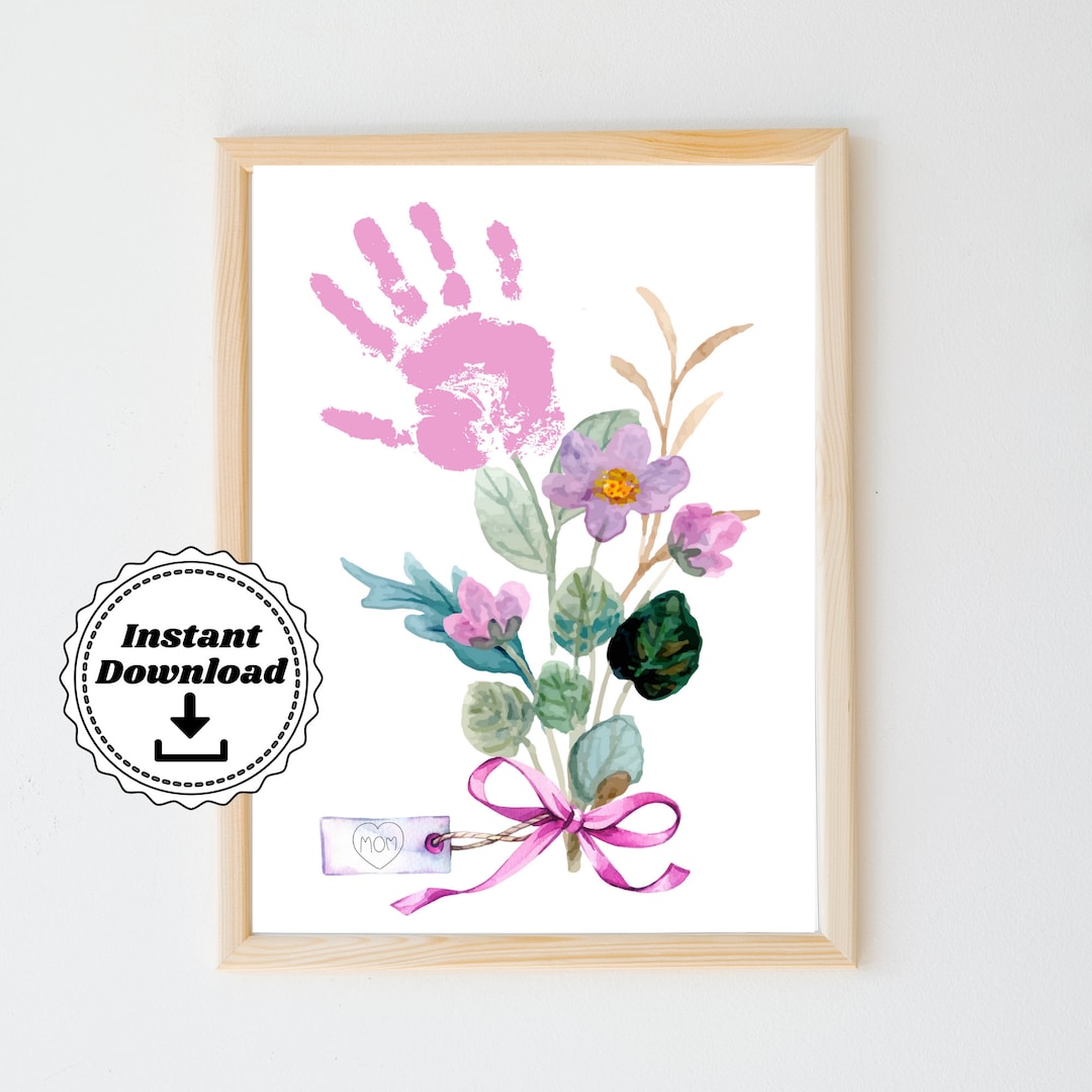 Mother's Day Handprint Art | Flower Handprint Craft for Kids | Toddler ...