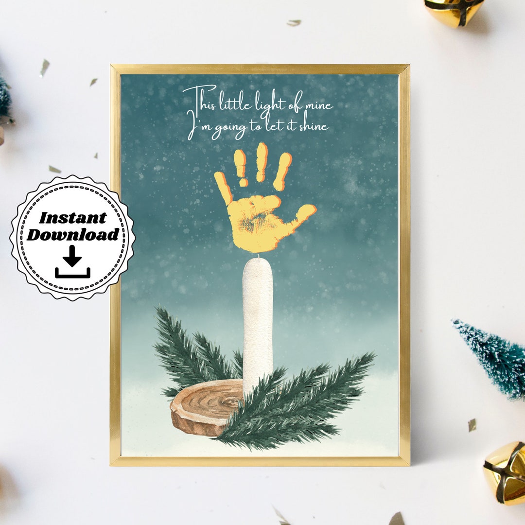Handprint Candle Art: Light of Mine Printable (PDF & PNG) - Etsy