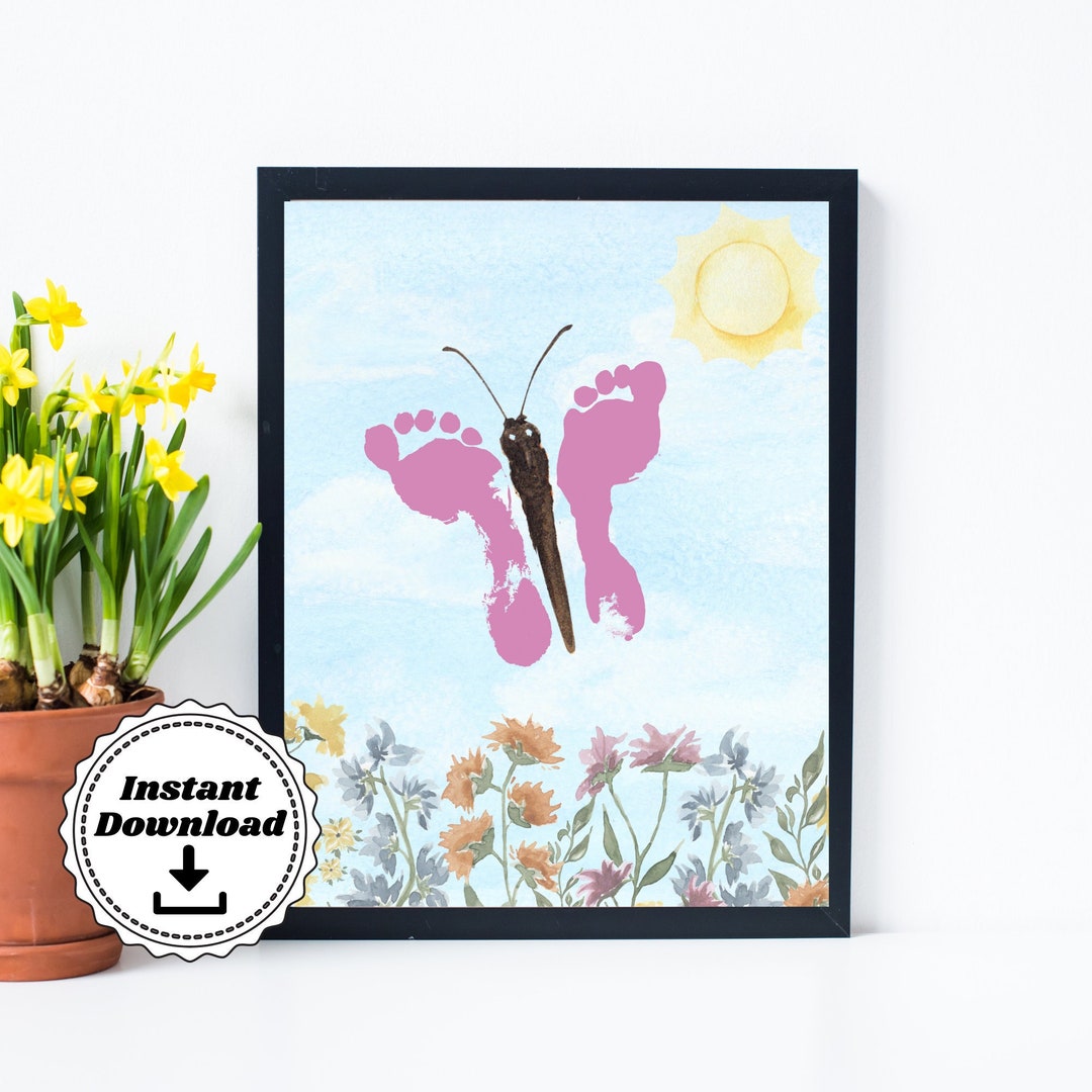 Butterfly Footprint Art | Preschool Summer Spring Craft | Handprint ...