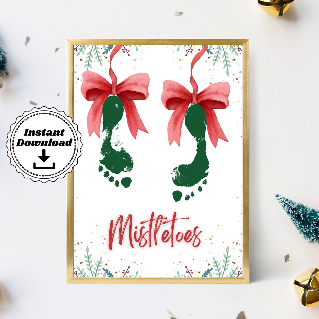 Mistletoes Footprint Printable | Handmade Christmas Gift | Keepsake ...